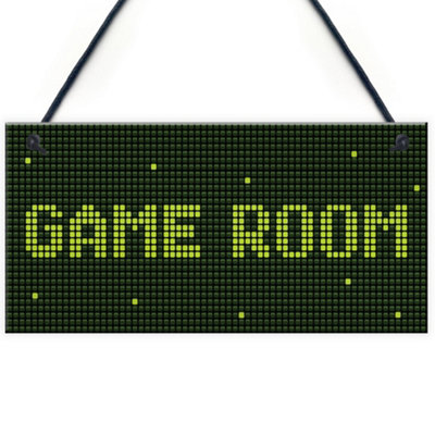 Red Ocean Game Room Sign Gamer Gift Boys Bedroom Decor Man Cave Games ...