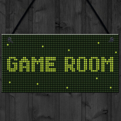 Red Ocean Game Room Sign Gamer Gift Boys Bedroom Decor Man Cave Games ...