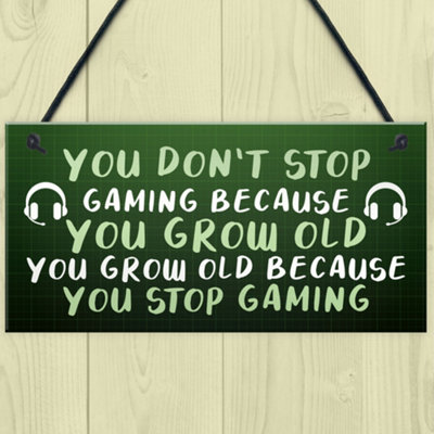 Red Ocean Games Room Novelty Gamer Sign For Boys Bedroom Man Cave Funny ...