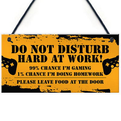 Red Ocean Gaming Do Not Distrub Funny Gamer Sign For Boys Bedroom Games ...