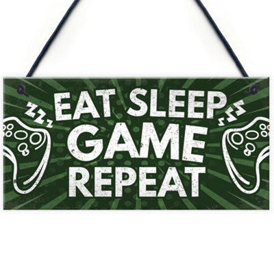 Red Ocean Gaming Gamer Accessories Boys Bedroom Man Cave Door Sign ...