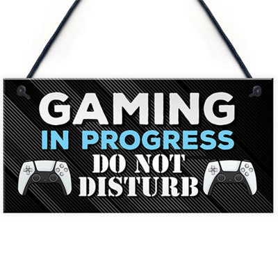 Red Ocean Gaming In Progress Boys Bedroom Door Sign Gamer Gifts For ...