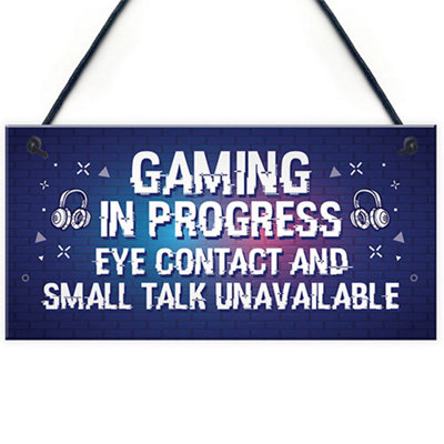 Red Ocean Gaming Novelty Gaming Boys Bedroom Gifts Hanging Sign Gamer ...
