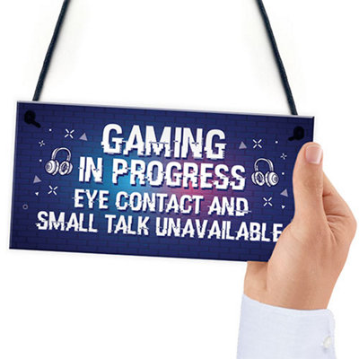 Red Ocean Gaming Novelty Gaming Boys Bedroom Gifts Hanging Sign Gamer ...