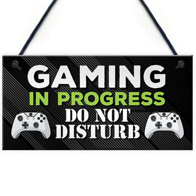 Red Ocean Gaming Room Door Sign Boys Bedroom Gamer Acessories Games ...