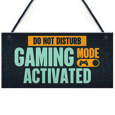 Red Ocean Gaming Room Door Sign Do Not Disturb Funny Gaming Sign For ...