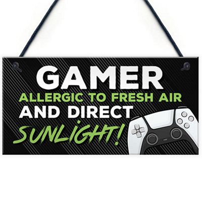 Red Ocean Gaming Sign FUNNY Bedroom Sign Gamer Gift For Son Brother Dad ...