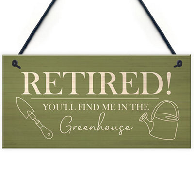 Red Ocean Garden Plaque Novelty Retirement Gift Hanging Door Greenhouse ...