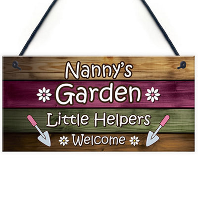 Red Ocean Garden Sign Hanging Wall Plaque Gift For Nan Nanny ...