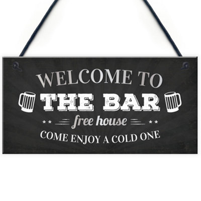 Red Ocean Gift For Him Welcome Pub Home Bar Funny Wall Sign Man Cave ...