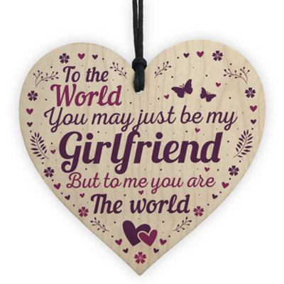 Red Ocean Girlfriend Birthday Christmas Card Gift Wooden Heart ...