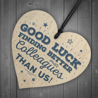 Red Ocean Good Luck Colleague Leaving Work Job Gift Handmade Wooden ...