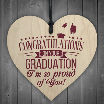 Red Ocean Graduation Congratulations Graduate College University Wooden ...
