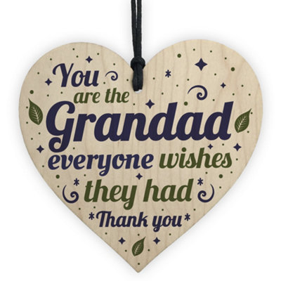 Red Ocean Grandad and Grandma Gifts Handmade Wooden Heart Plaque ...