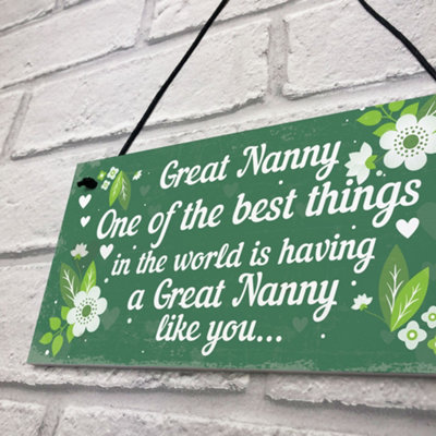 Red Ocean Great Nanny Plaque Hanging Sign Grandparent Gifts From ...