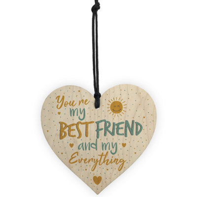 Red Ocean Handmade Best Friend Friendship Plaque Wooden Heart Birthday ...