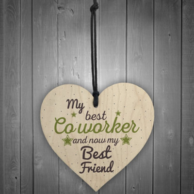Red Ocean Handmade Colleague Heart Plaque Co Worker Birthday Gift Best ...