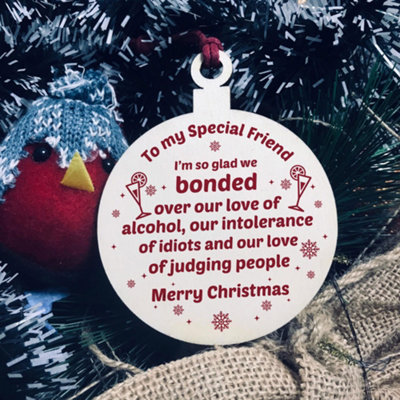 Red Ocean Handmade Friendship Christmas Bauble Gift Wooden Tree ...