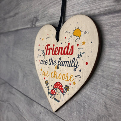 Red Ocean Handmade Friendship Gift Wooden Hanging Heart Chic Plaque ...