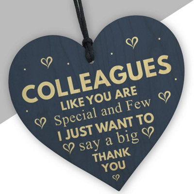 Red Ocean Handmade Wooden Hanging Heart Gift For Colleague Work Leaving ...