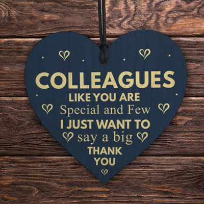 Red Ocean Handmade Wooden Hanging Heart Gift For Colleague Work Leaving ...