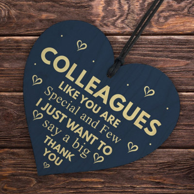 Red Ocean Handmade Wooden Hanging Heart Gift For Colleague Work Leaving ...