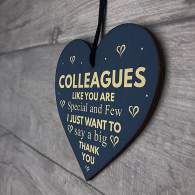 Red Ocean Handmade Wooden Hanging Heart Gift For Colleague Work Leaving ...