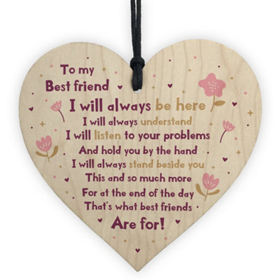Red Ocean Handmade Wooden Heart Gift For Friend Novelty Friendship ...