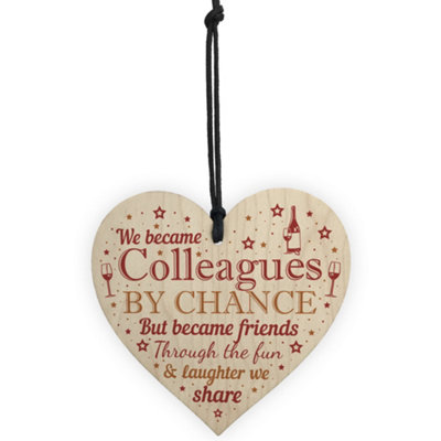 Red Ocean Handmade Wooden Heart Gift For Work Colleague Friend Leaving ...