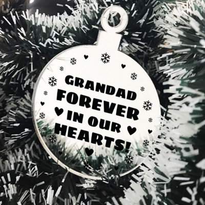 Red Ocean Hanging Acrylic Memorial Christmas Decoration For Grandad ...