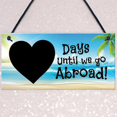 Red Ocean Holiday Countdown Hanging Plaque - Days Until We Go Abroad ...