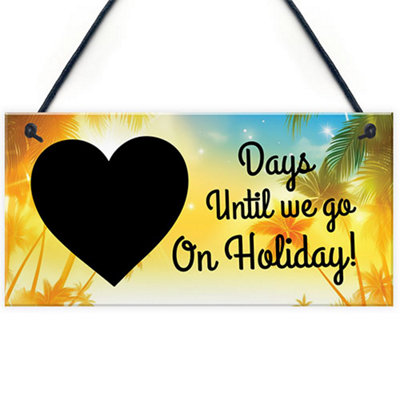 Red Ocean Holiday Countdown Plaque, Novelty Travel Gifts For Him Her ...