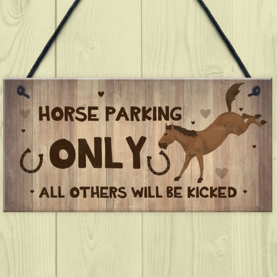 Red Ocean Horse Sign Funny Sign For Stables Signs About Horses Beware ...