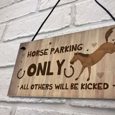 Red Ocean Horse Sign Funny Sign For Stables Signs About Horses Beware ...