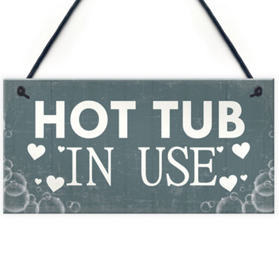 Red Ocean HOT TUB SIGN Hanging Plaque Garden Sign Summer House Plaque ...