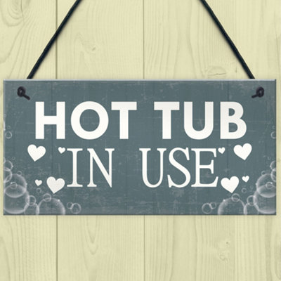 Red Ocean HOT TUB SIGN Hanging Plaque Garden Sign Summer House Plaque ...