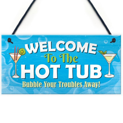 Red Ocean hot tub signs and plaques garden hot tub decor signs hot tub ...