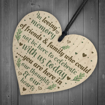 Red Ocean In Loving Memory Memorial Christmas Plaque Wooden Star Tree ...