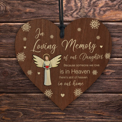Red Ocean In Loving Memory of Daughter Memorial Bauble Ornaments Plaque ...