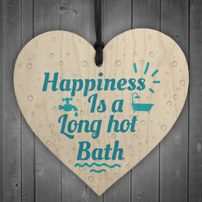 Red Ocean Long Hot Bath Bathroom Toilet Sign Wooden Hanging Heart ...