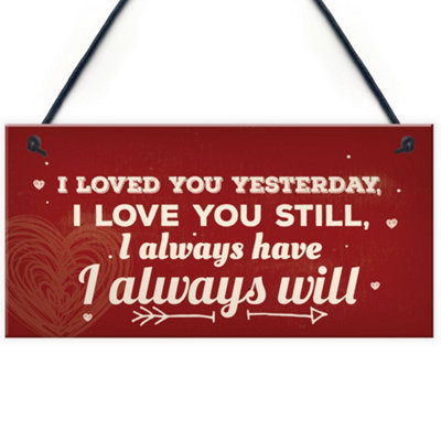 Red Ocean Love You Always Vintage Sign Valentines Anniversary Birthday ...