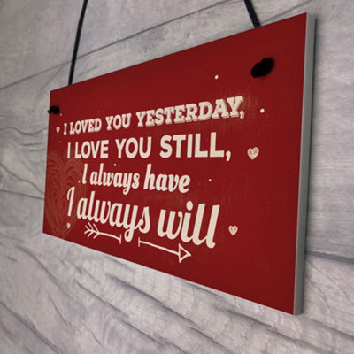 Red Ocean Love You Always Vintage Sign Valentines Anniversary Birthday ...