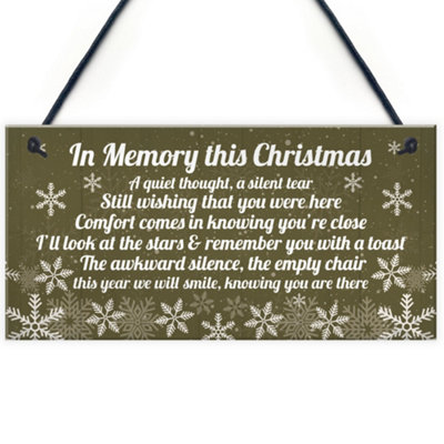 Red Ocean Memorial Christmas Plaque In Memory Of Mum Dad Nan Grandad ...