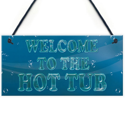 Red Ocean Nautical Theme Hot Tub Sign Welcome Sign Garden Shed Summer ...