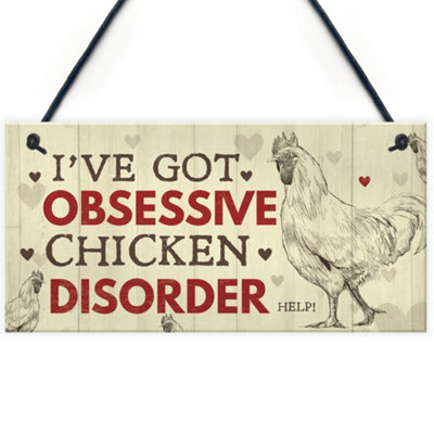 Red Ocean Novelty Chicken Sign Rooster Funny Chicken Coop Hen House ...