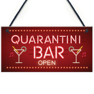 Red Ocean Novelty Home Bar Signs QUARANTINE Gifts For Man Cave Bar ...
