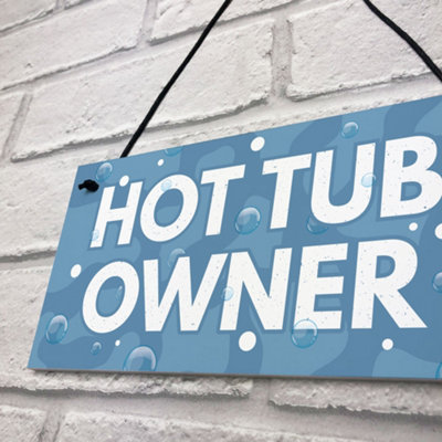 Red Ocean Novelty Hot Tub Sign Hanging Garden Plaque Home Decor Garden ...