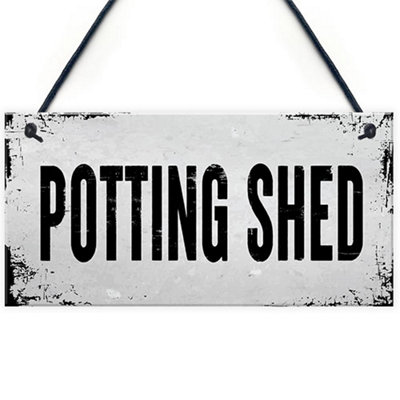 Red Ocean Novelty Potting Shed Sign For Garden Shed Greenhouse Home ...