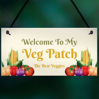 Red Ocean Novelty Vegetable Patch Sign Garden Sign Allotment Garden ...