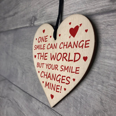 Red Ocean Novelty Wooden Heart Valentines Day Anniversary Gift For ...